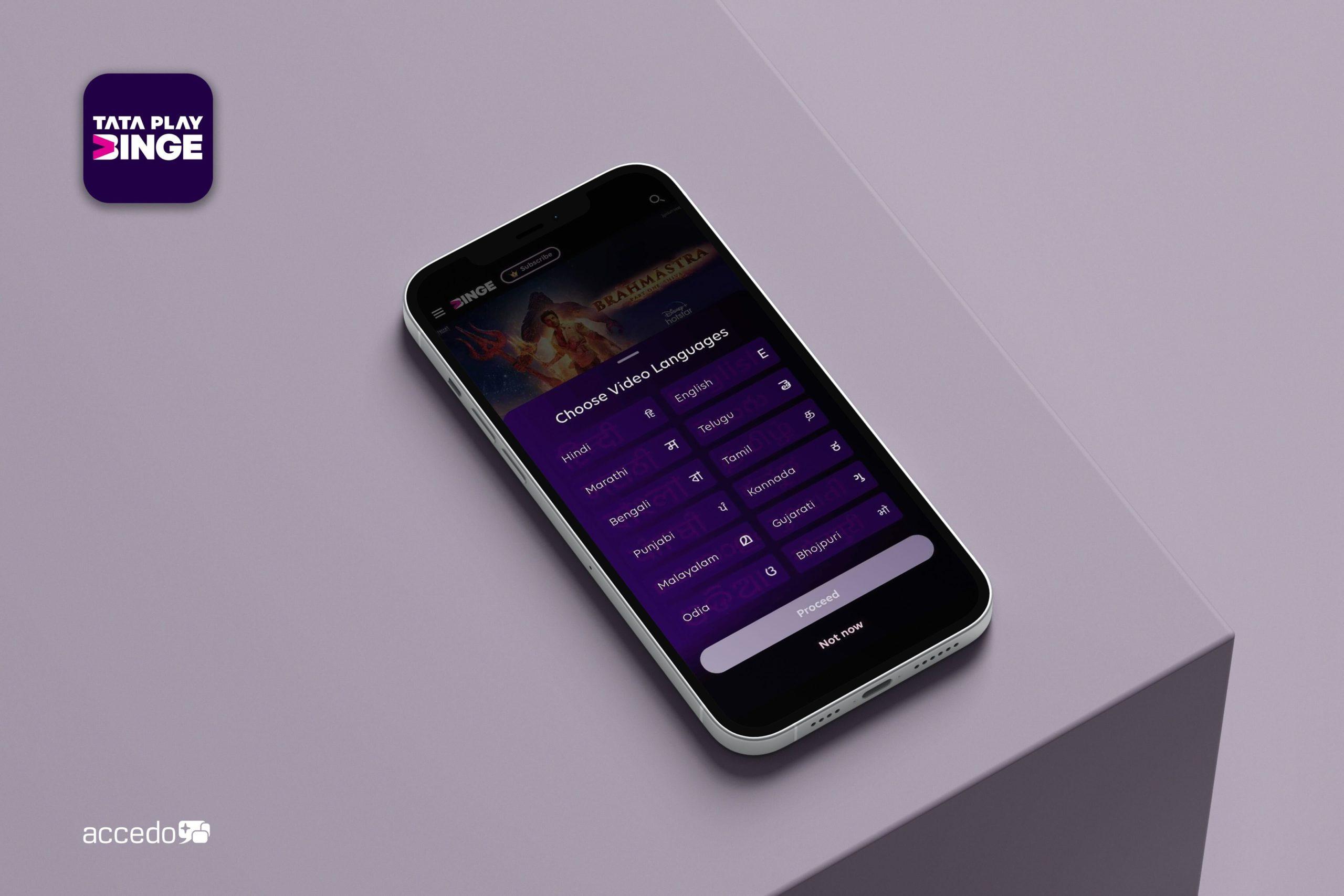 Accedo: Tata Play Binge Mobile App